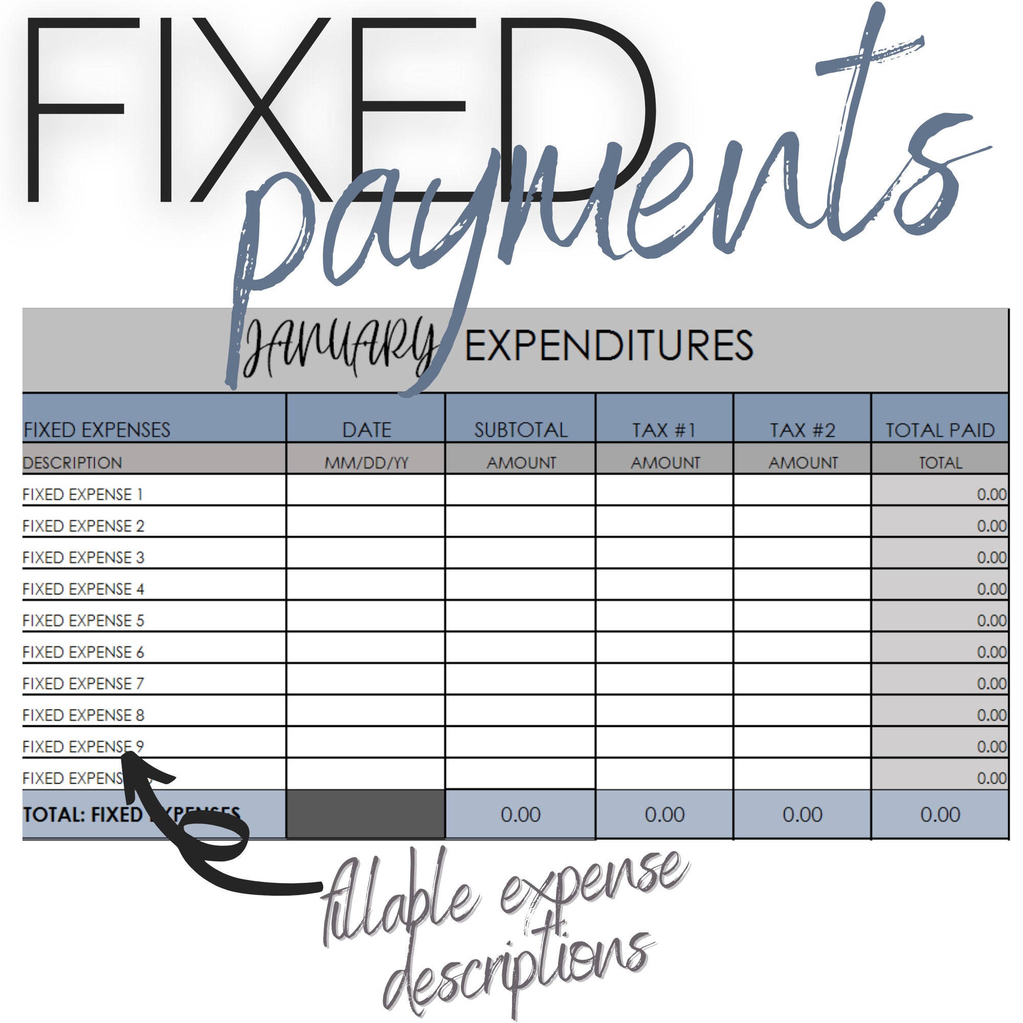 ULTIMATE EXPENSE TRACKER Spreadsheet/excel Template/monthly ...
