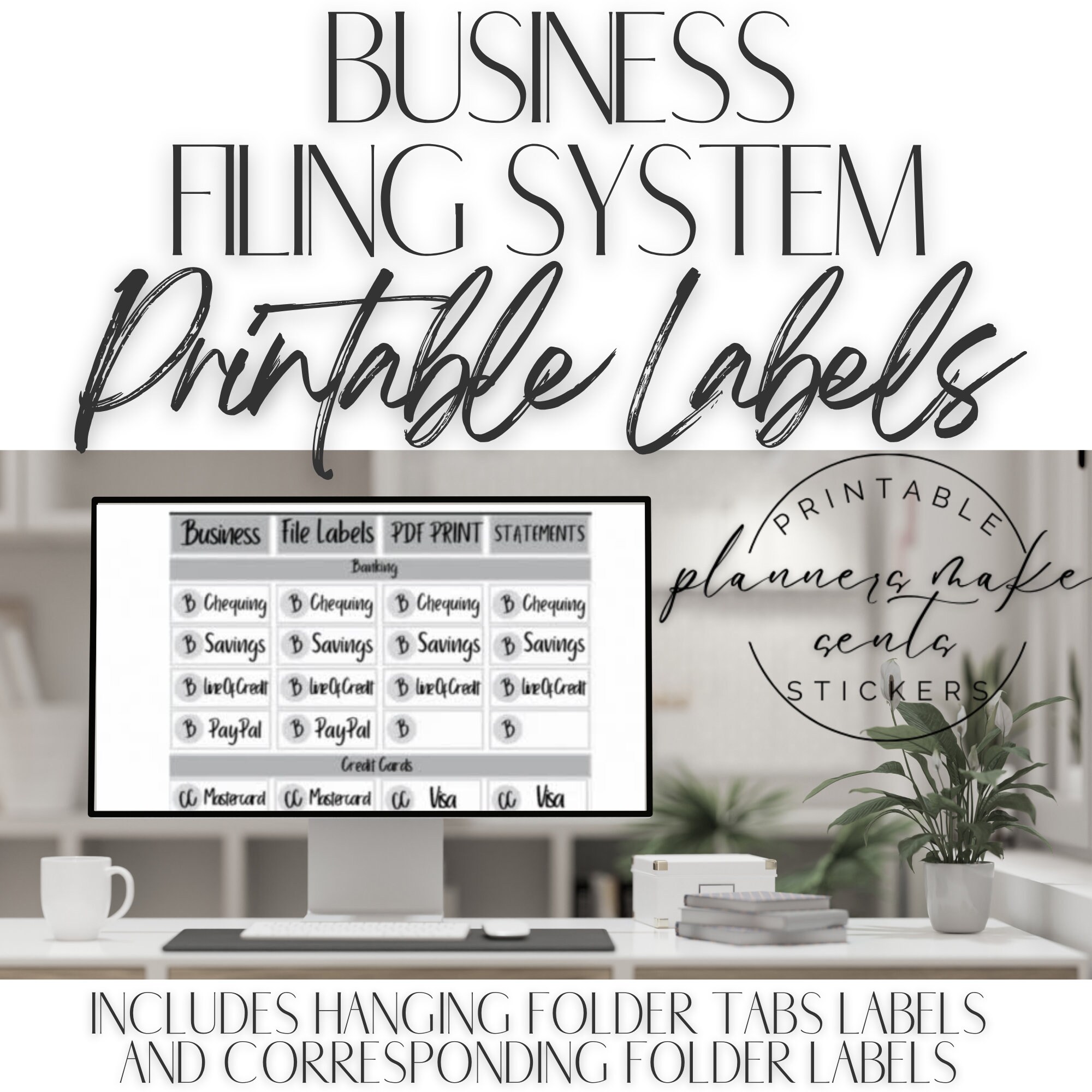 PRINTABLE FOLDER LABELS for Business Paperwork/cut Files for Silhouette ...