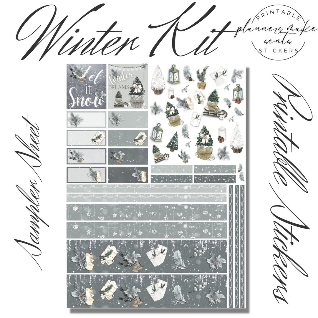 WINTER WONDERLAND Printable Planner Stickers/date Covers/christmas ...