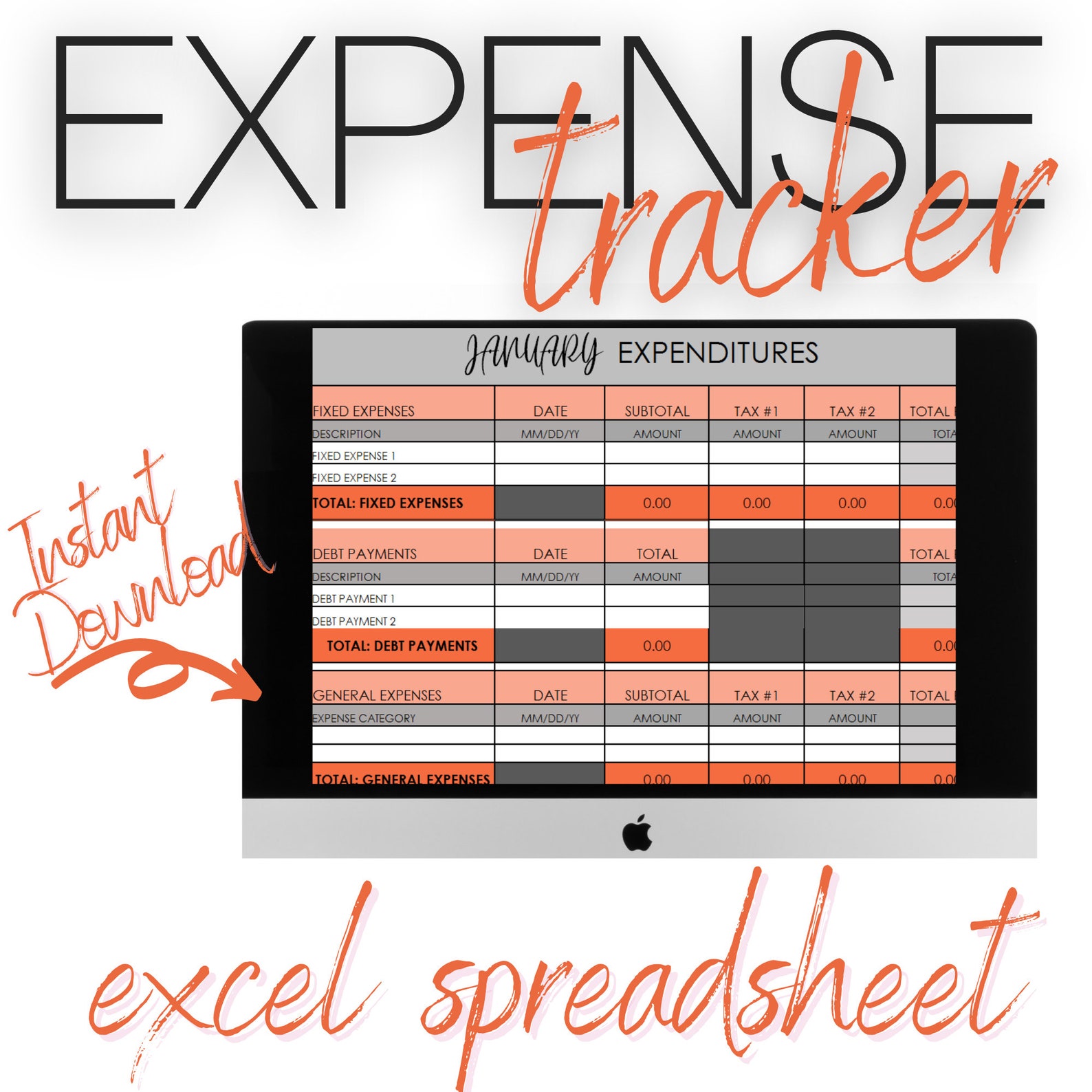 ULTIMATE EXPENSE TRACKER Spreadsheet/excel Template/monthly ...