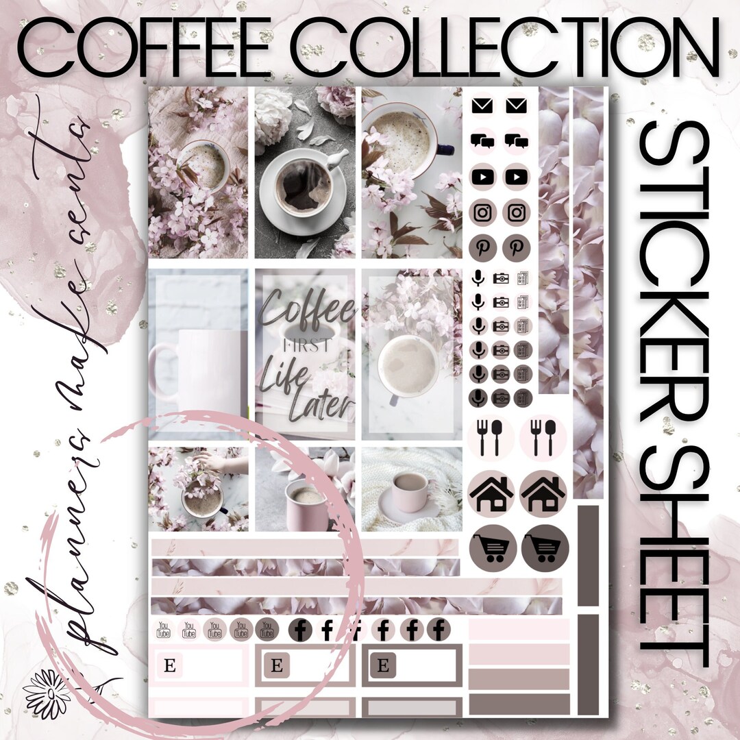 COFFEE BARISTA PRINTABLE Sticker Kit/happy Planner/coffee Stickers/to ...