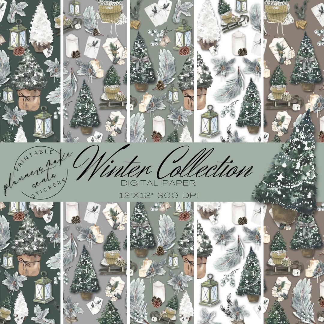 WINTER WONDERLAND Digital Paper/12x12 Seamless Pattern/christmas ...