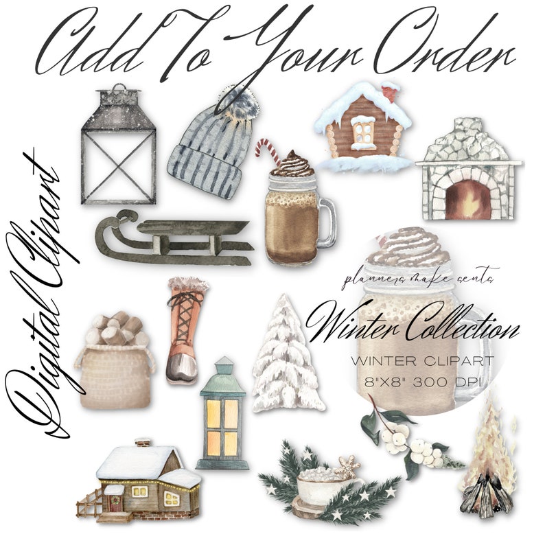 COZY WINTER SCENERY Printable Planner Stickers/vertical Happy Planner ...