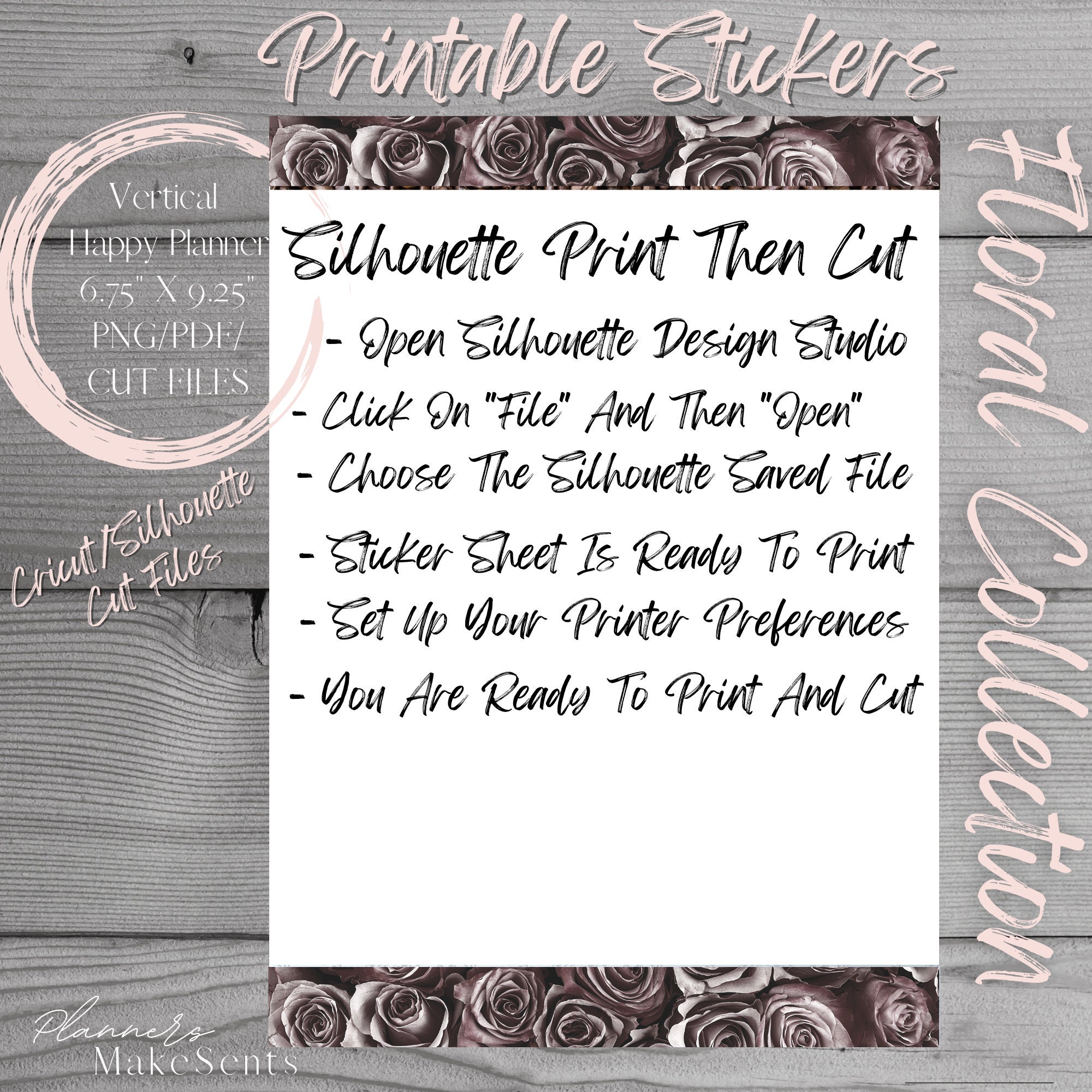 PINK BOHO Printable Planner Stickers/happy Planner/botanical Deco/bujo ...