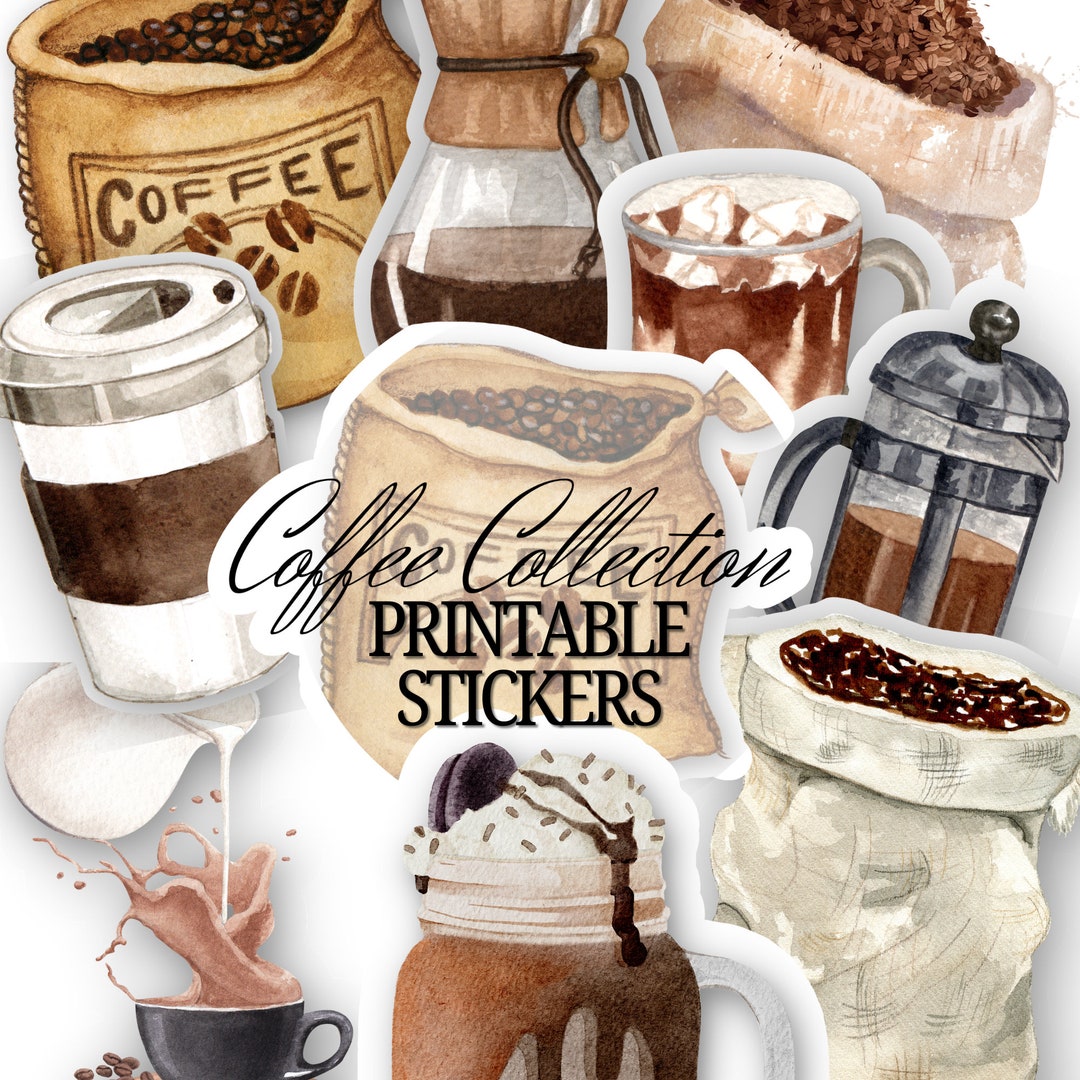 COFFEE SHOP PRINTABLE Stickers Kit/printable Planner Stickers/happy ...