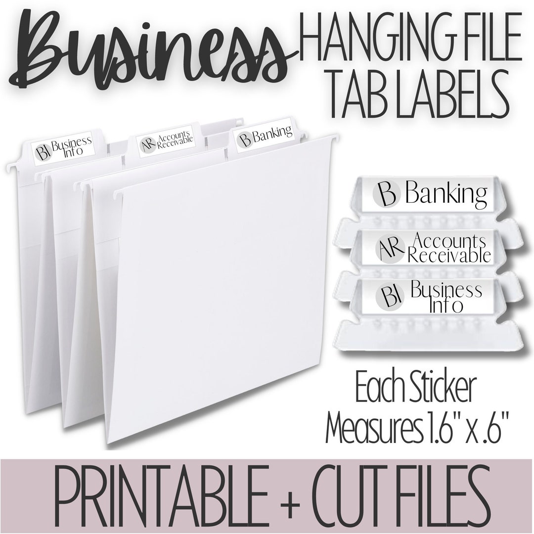 PRINTABLE FILE LABELS for Business Paperwork/cut Files for - Etsy
