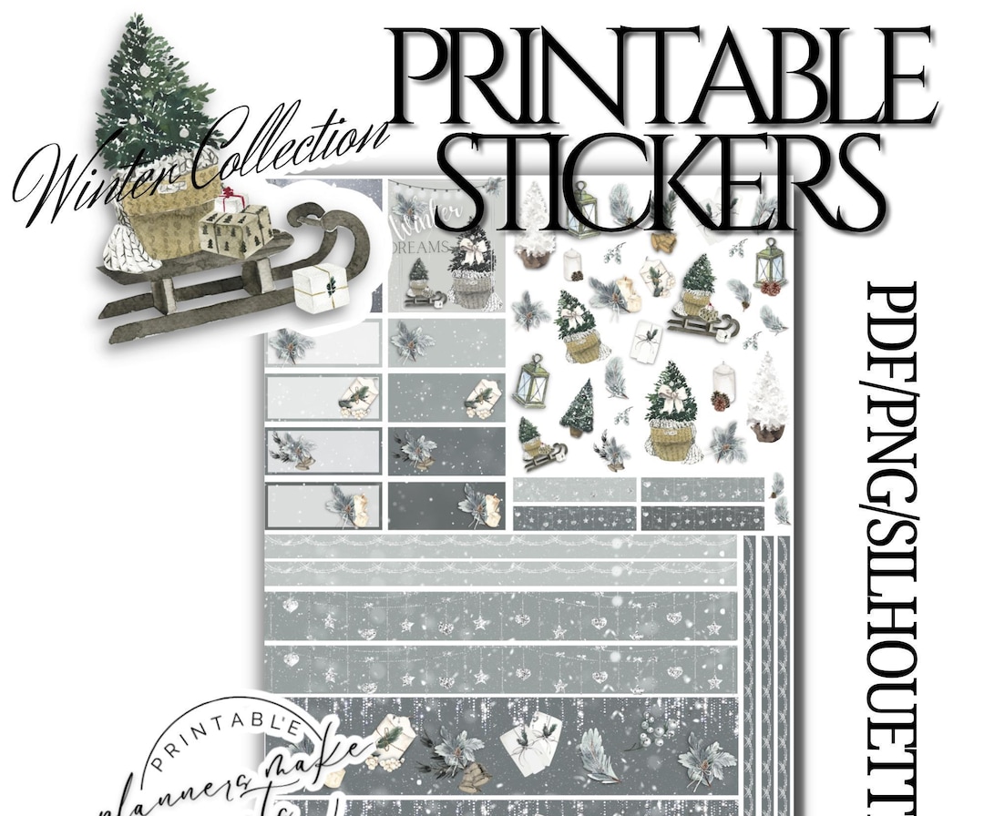 WINTER WONDERLAND Printable Planner Stickers/happy Planner/christmas ...