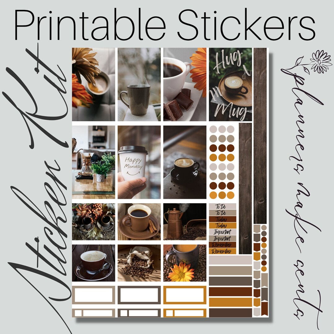 COFFEE LOVERS Printable Planner Stickers/happy Planner/printable Coffee ...