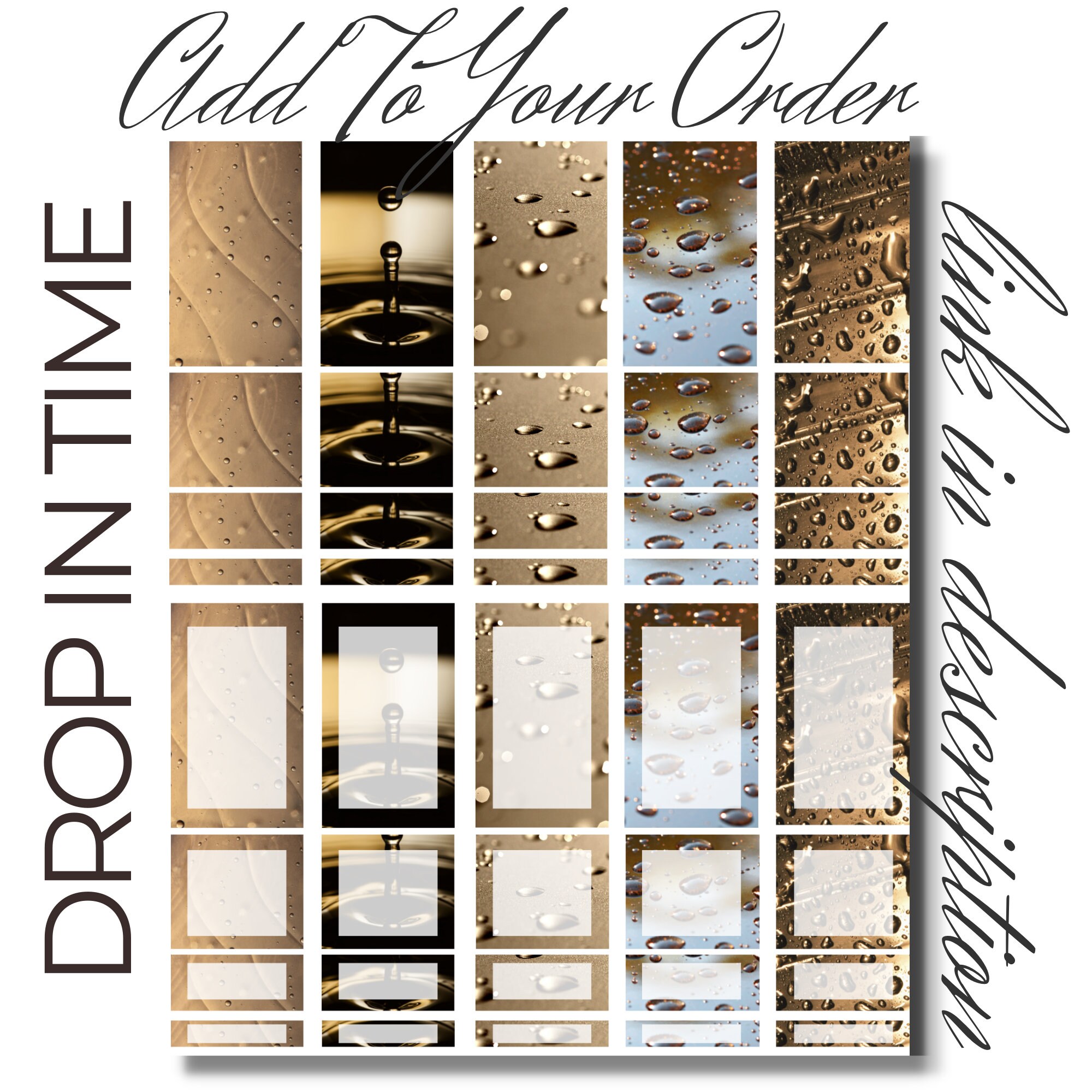 LIQUID GOLD RAINDROP Printable Planner Stickers/happy Planner/full Box ...