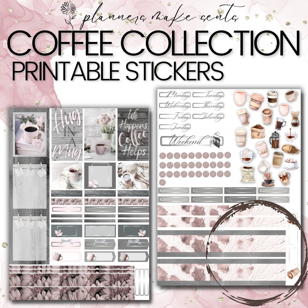 COFFEE BARISTA PRINTABLE Sticker Kit/happy Planner/coffee Stickers/to ...