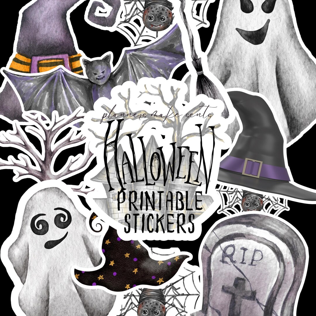 HALLOWEEN PRINTABLE STICKERS Kit/printable Planner Stickers/happy ...