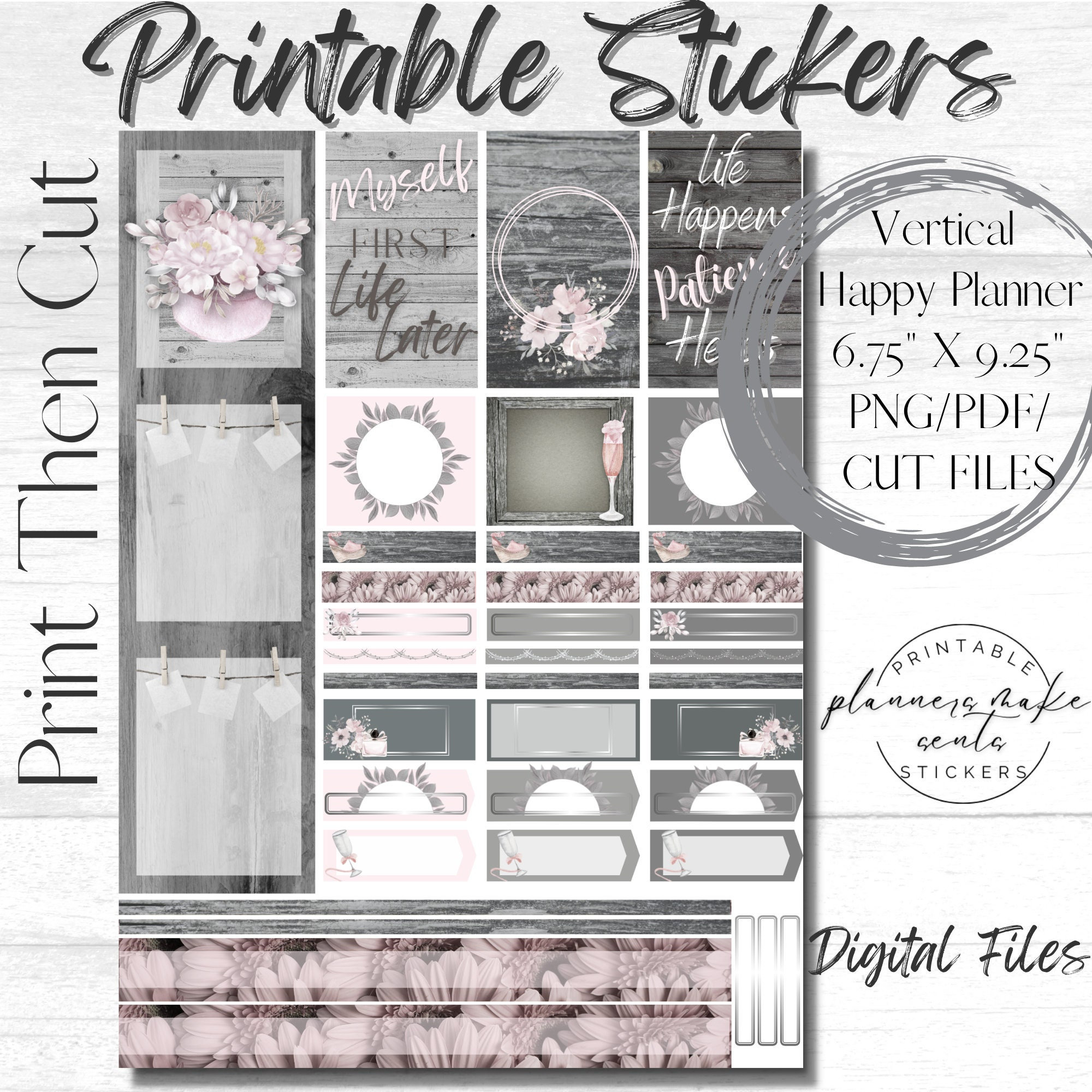 PINK PLANNER GIRL Printable Planner Stickers/happy - Etsy