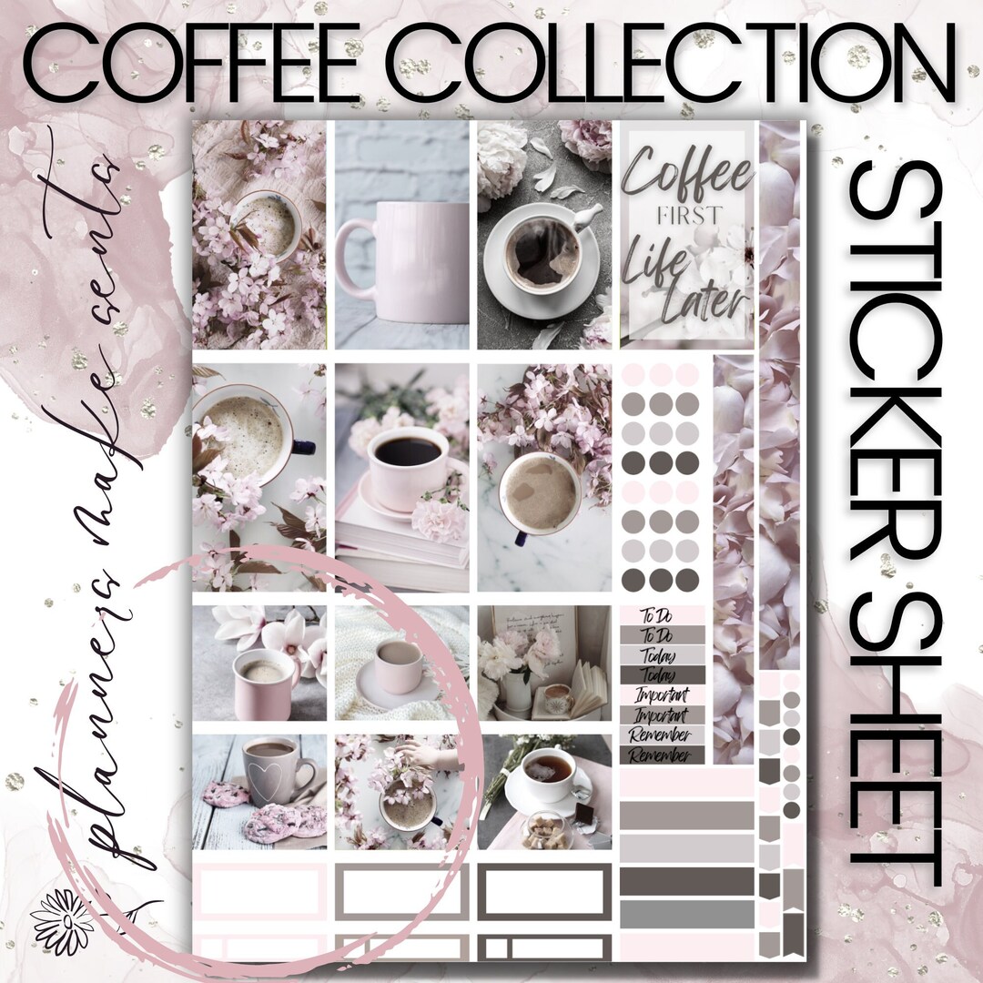 COFFEE BARISTA PRINTABLE Sticker Kit/happy Planner/coffee Stickers/to ...