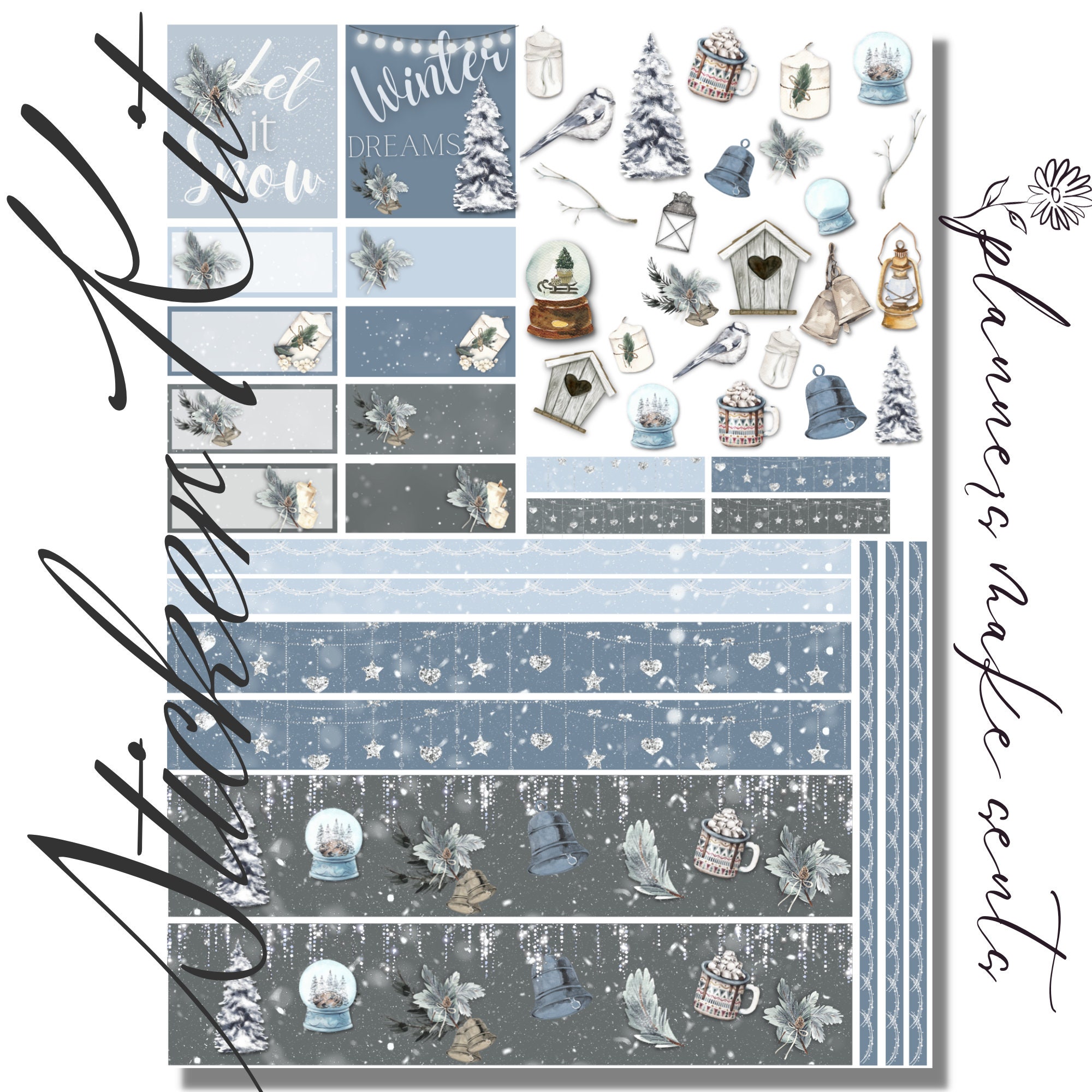 WINTER SEASON Printable Planner Stickers/vertical Happy Planner ...