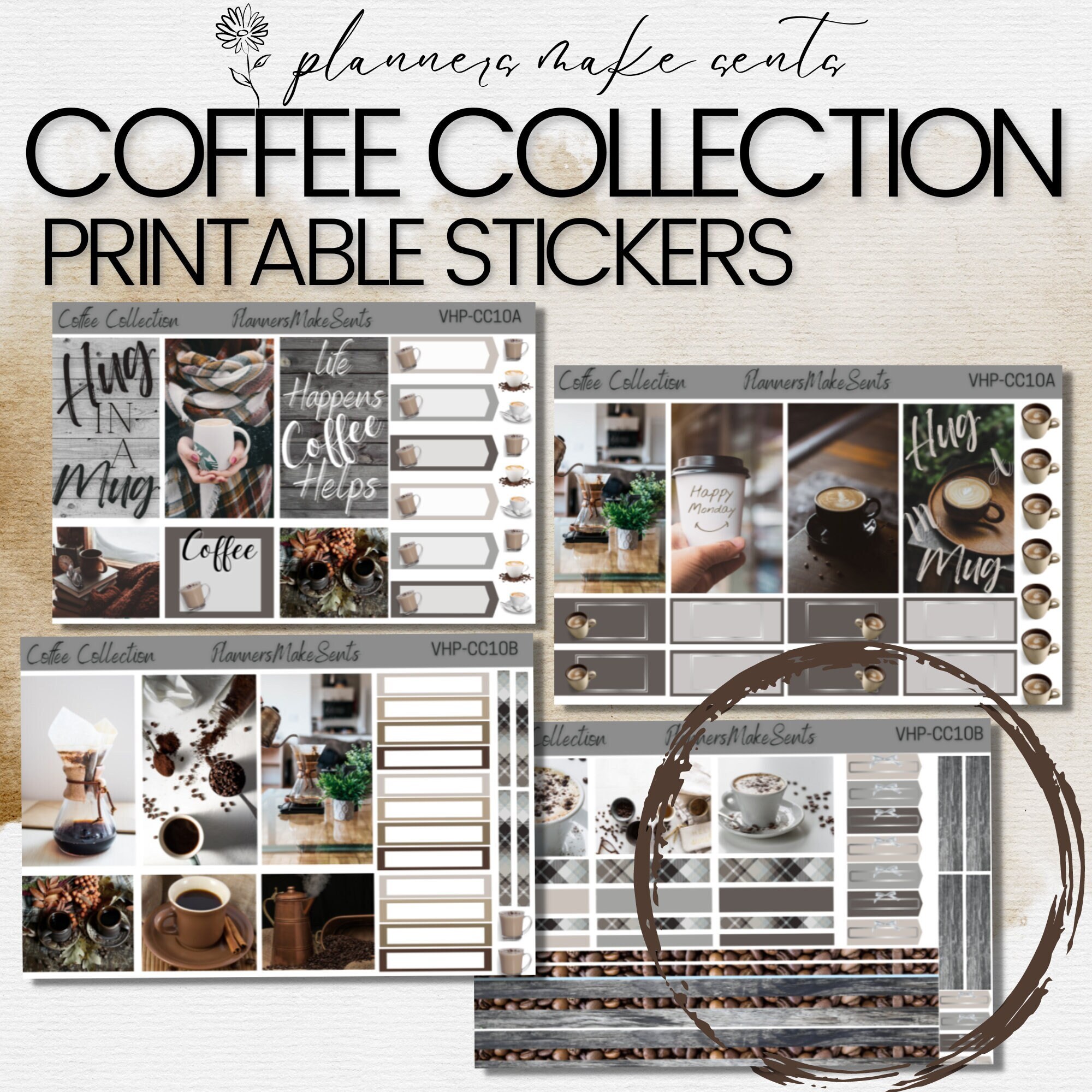 COFFEE BARISTA PRINTABLE Sticker Kit/happy Planner/coffee Stickers/to ...