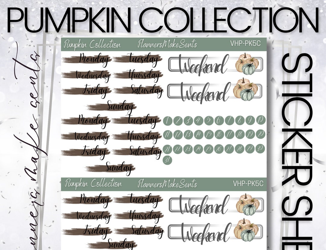 ORANGE PUMPKIN FUNCTIONAL Sticker Kit/happy Planner/pumpkin Patch ...