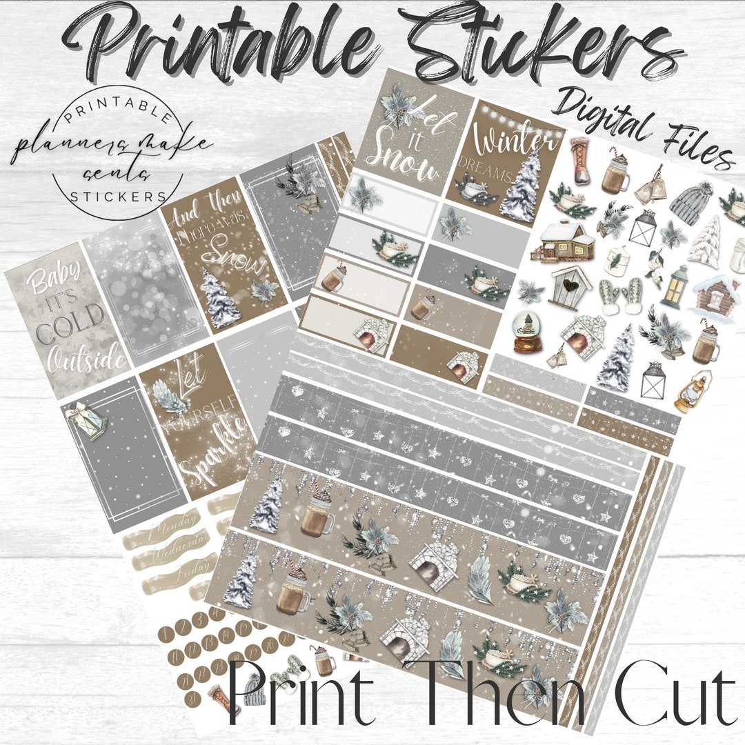 WINTER SEASON Printable Planner Stickers/vertical Happy Planner ...