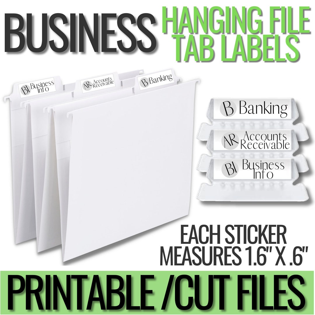 PRINTABLE FILE LABELS for Business Paperwork/cut Files for Silhouette ...