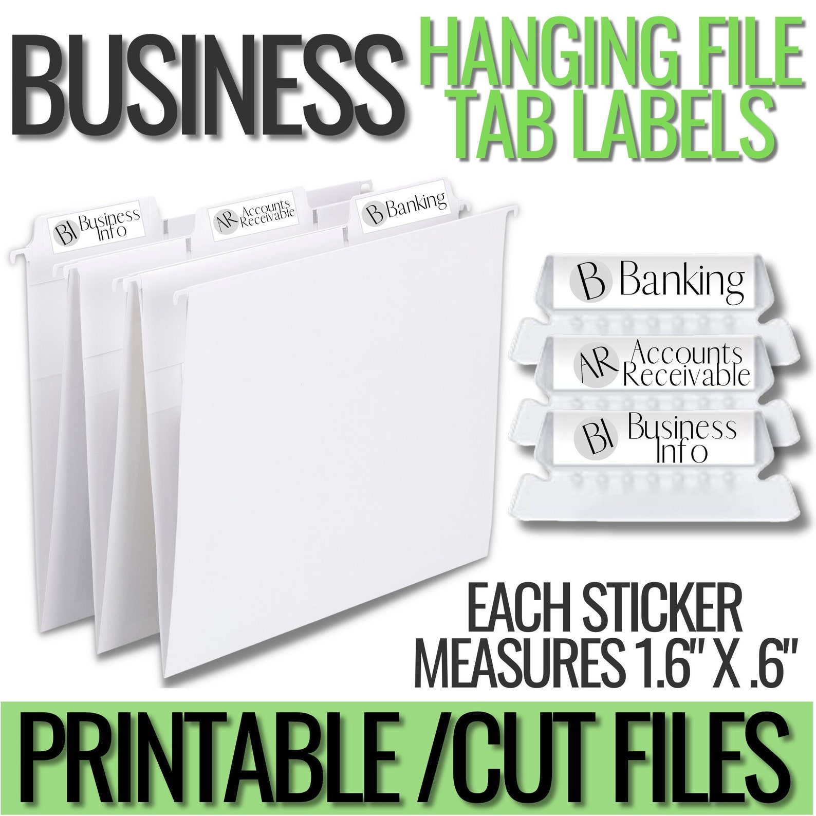 PRINTABLE FILE LABELS for Business Paperwork/cut Files for Silhouette ...