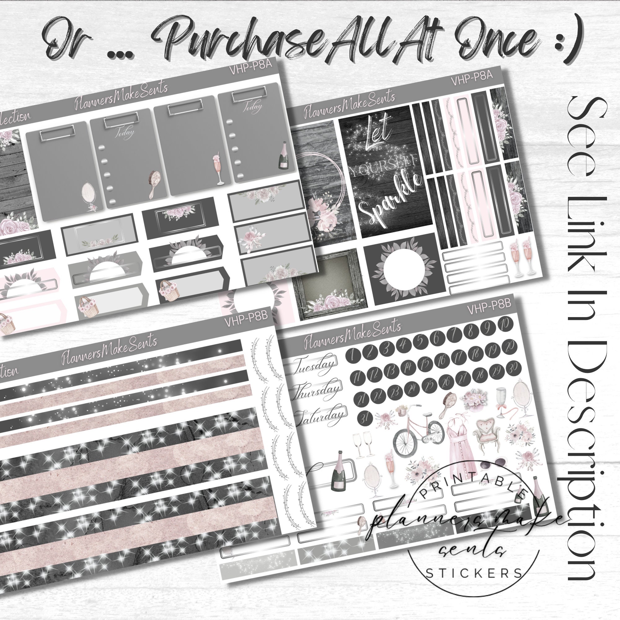 PINK PLANNER GIRL Printable Planner Stickers/pink - Etsy