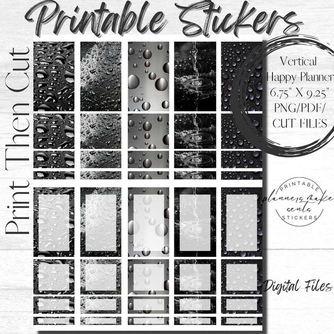 WATER DROPLET Printable Planner Stickers/happy Planner/spring Sticker ...