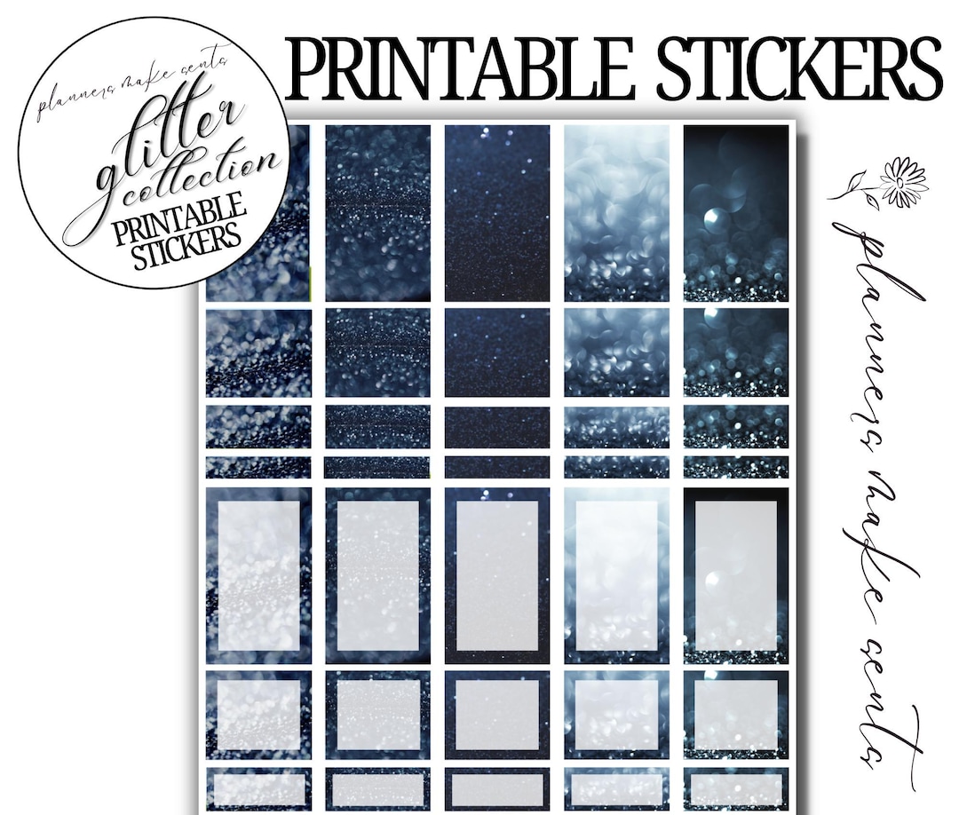 BLUE GALAXY PRINTABLE Glitter Box Stickers/printable Planner Sticker ...