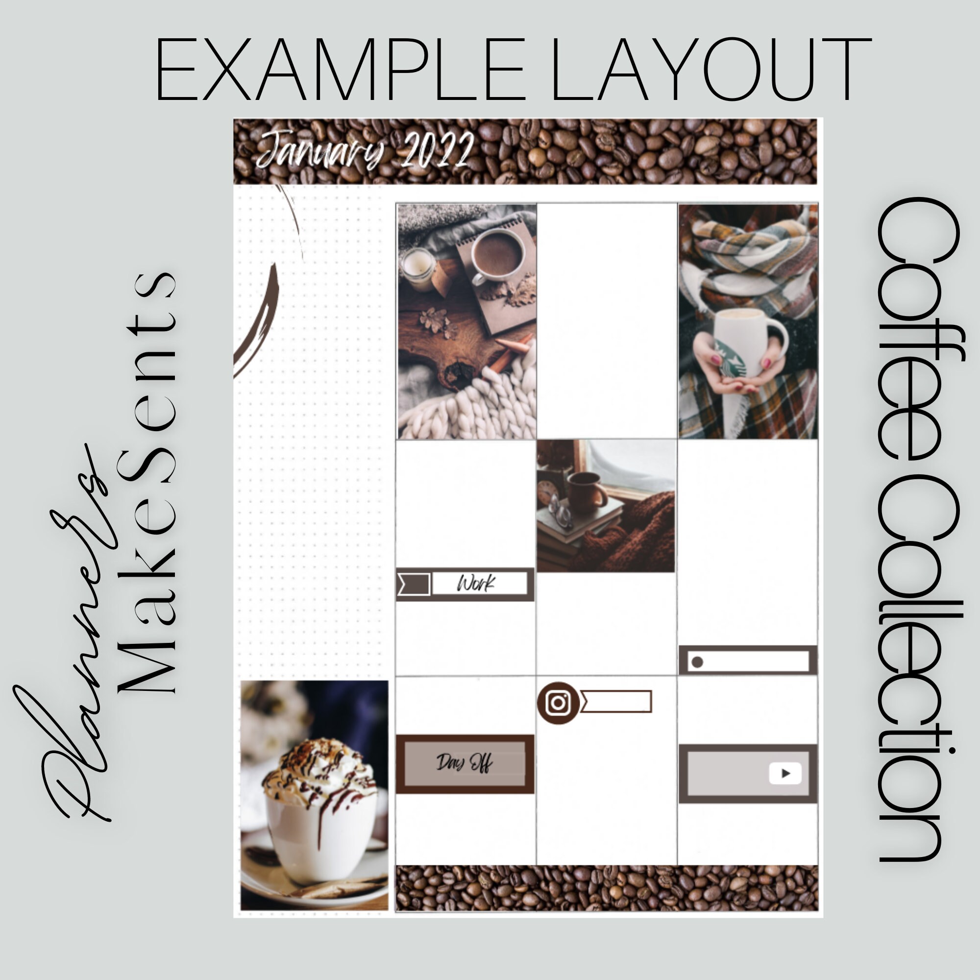 COFFEE BARISTA PRINTABLE Sticker Kit/happy Planner/coffee Stickers/to ...