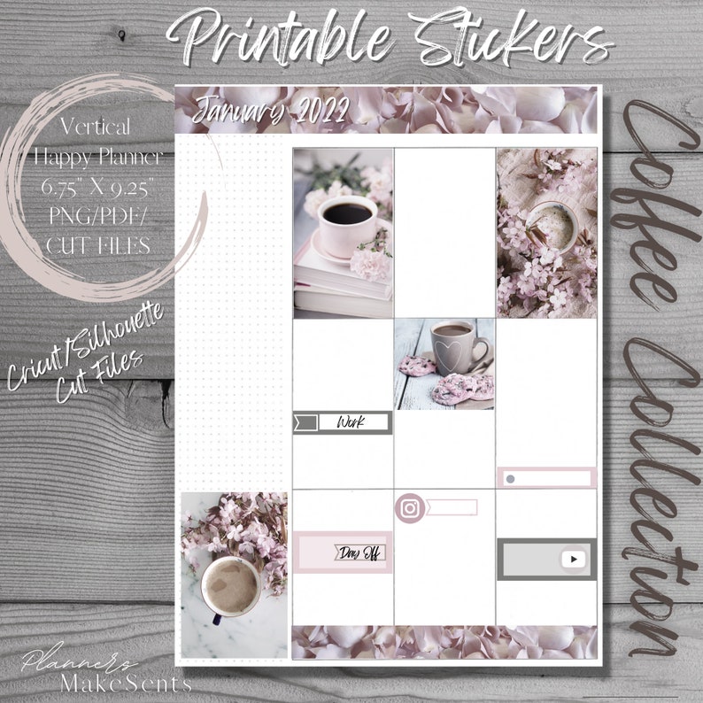 COFFEE LOVER Printable Planner Stickers vertical Etsy COFFEE LOVER Printable Planner Stickers vertical Etsy