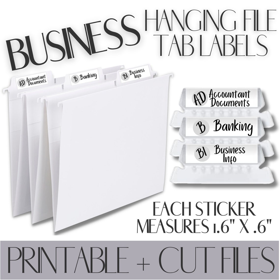 PRINTABLE FILE LABELS for Business Paperwork/cut Files for Silhouette ...