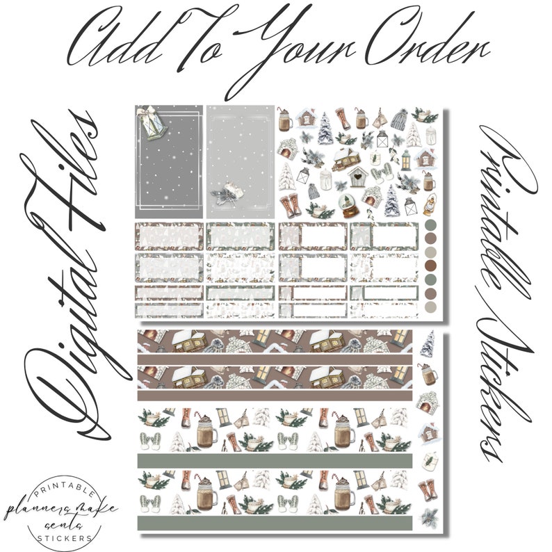 COZY WINTER SCENERY Printable Planner Stickers/vertical Happy Planner ...