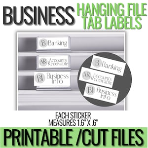 PRINTABLE FILE LABELS for Business Paperwork/cut Files for Silhouette ...