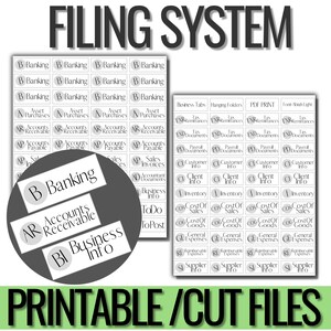 PRINTABLE FILE LABELS for Business Paperwork/cut Files for Silhouette ...