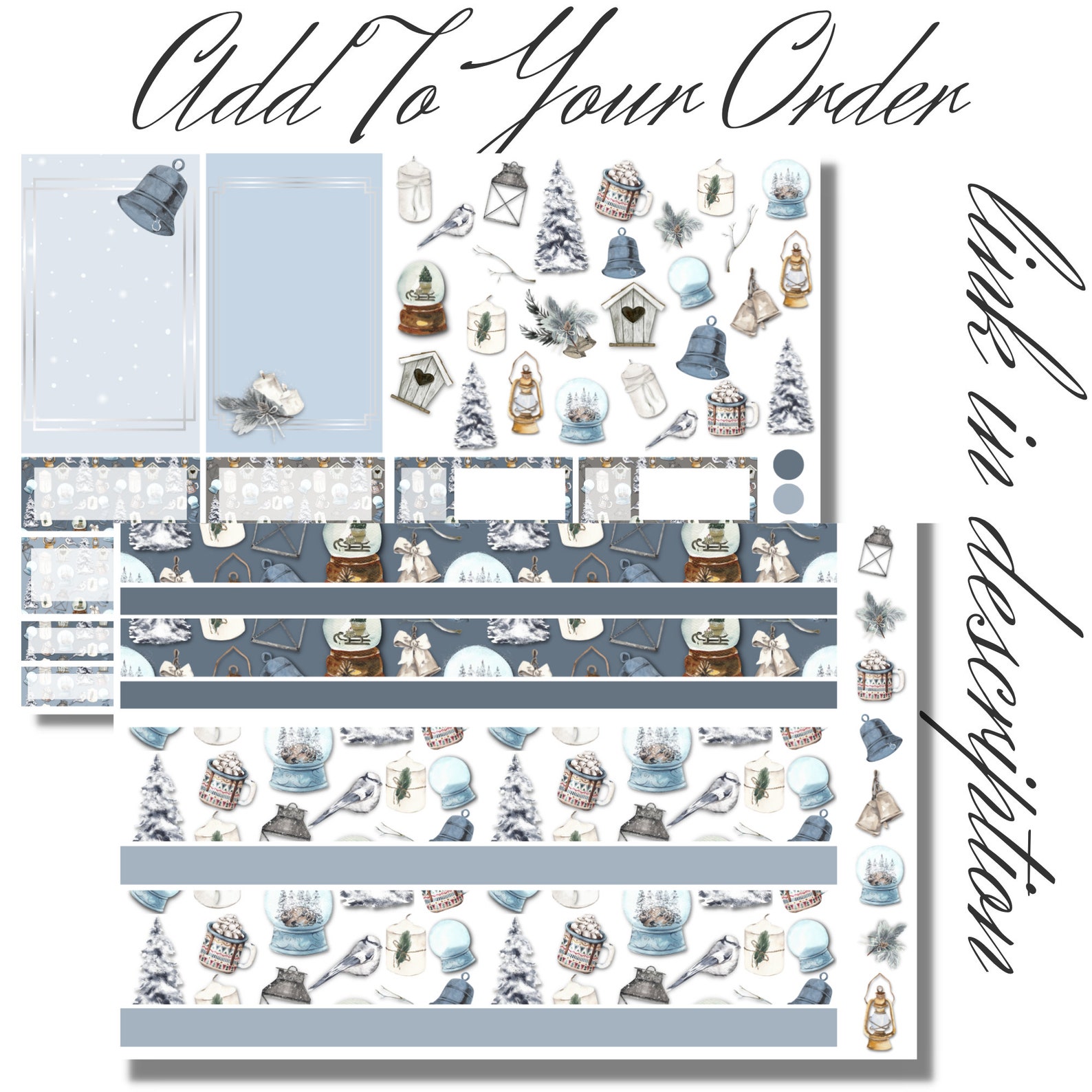 WINTER WONDERLAND Digital Paper and Clipart/12x12 Seamless Pattern ...