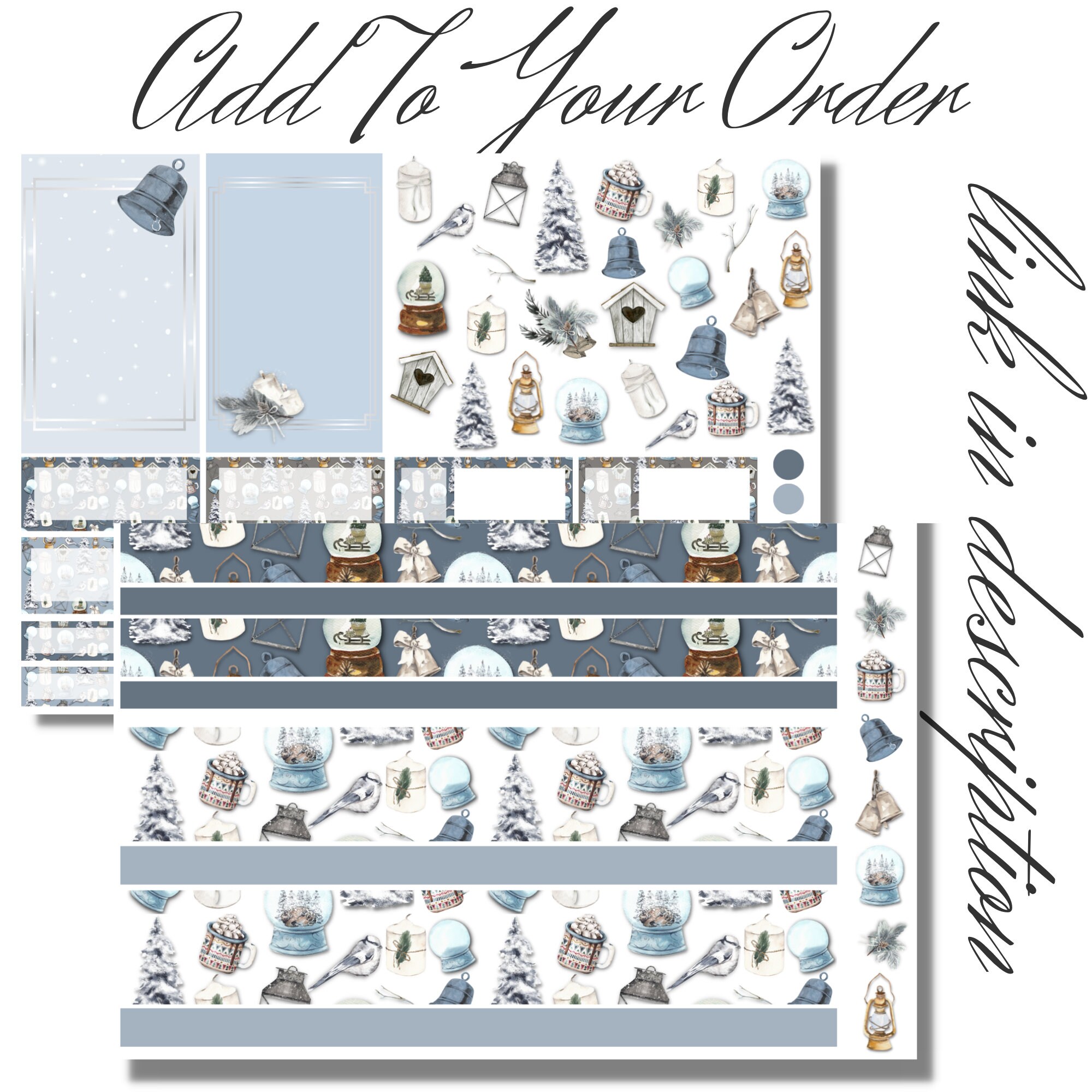 WINTER WONDERLAND Digital Paper and Clipart/12x12 Seamless Pattern ...