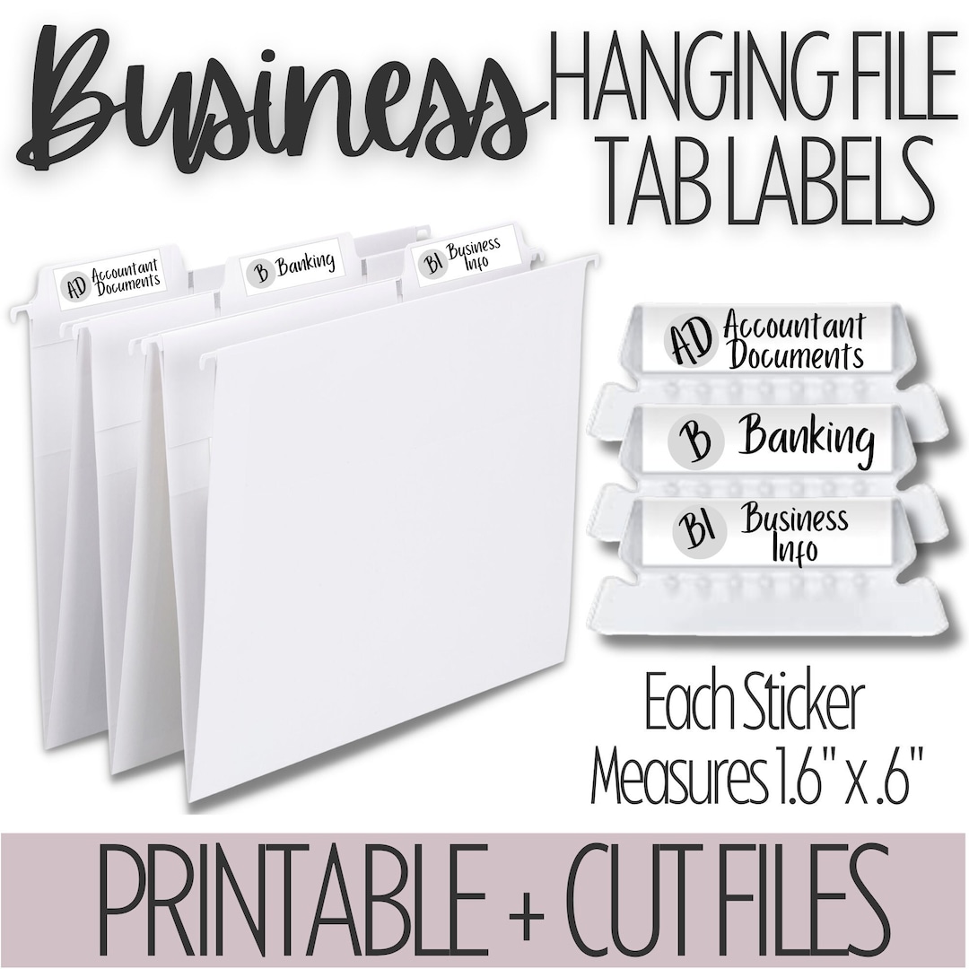 PRINTABLE FILE LABELS for Business Paperwork/cut Files for - Etsy