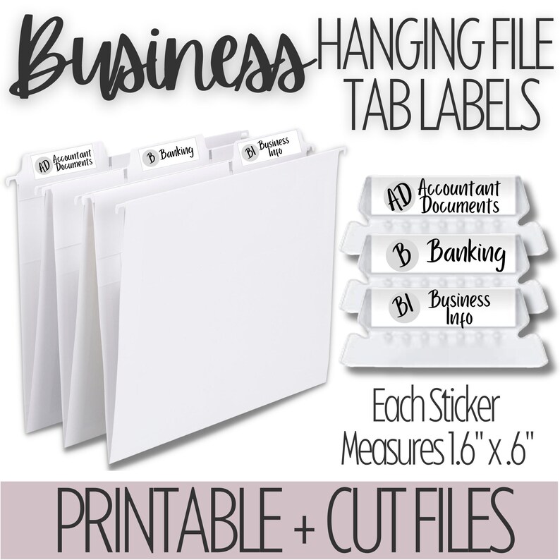 PRINTABLE FILE LABELS for Business Paperwork/cut Files for - Etsy
