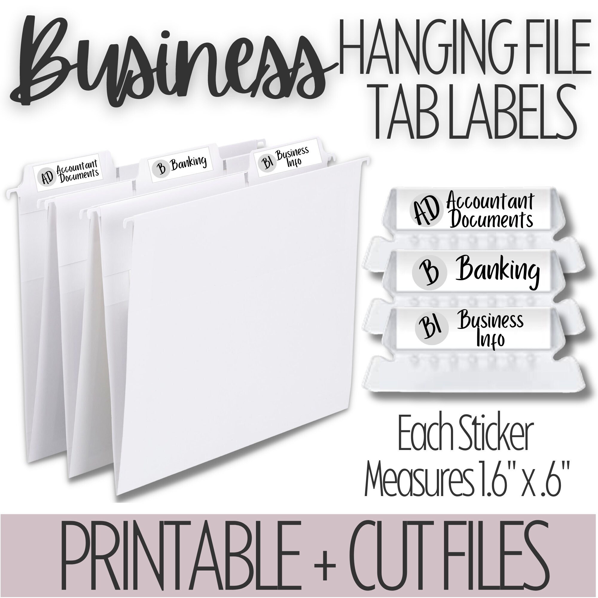 PRINTABLE FILE LABELS for Business Paperwork/cut Files for - Etsy