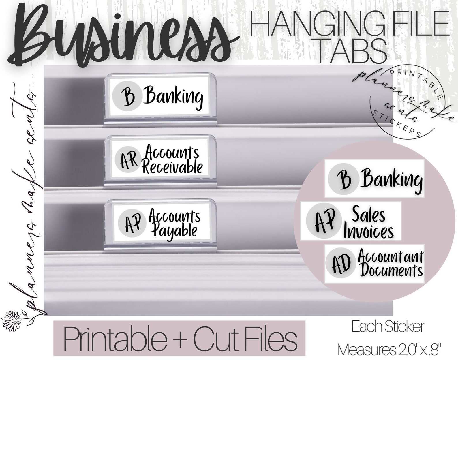 PRINTABLE FILE LABELS for Business Paperwork/cut Files for - Etsy