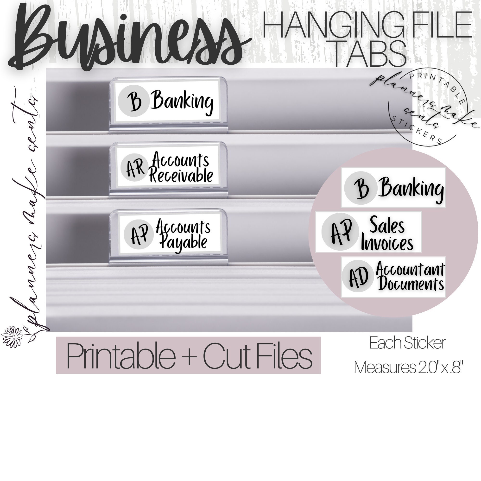 PRINTABLE FILE LABELS for Business Paperwork/cut Files for - Etsy