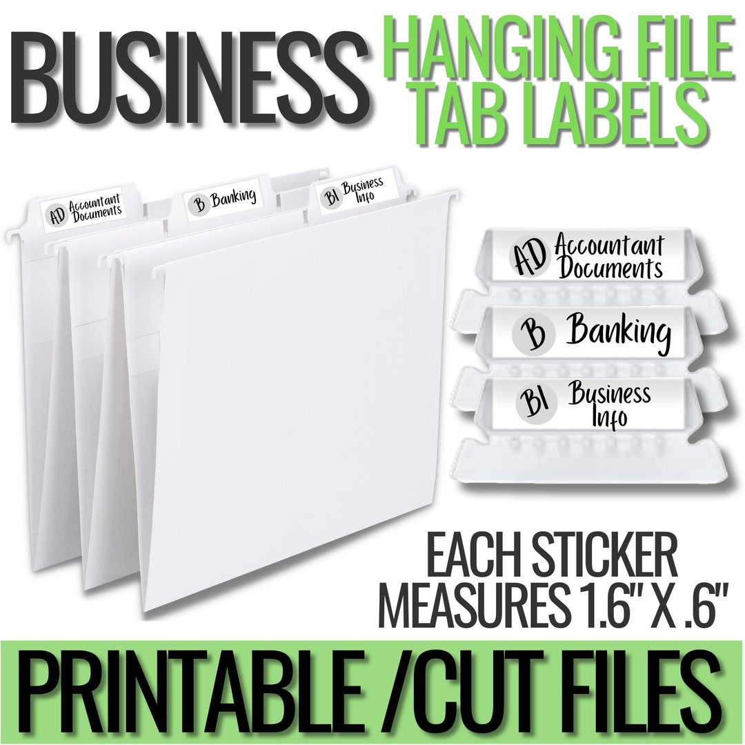 PRINTABLE FILE LABELS for Business Paperwork/cut Files for Silhouette ...