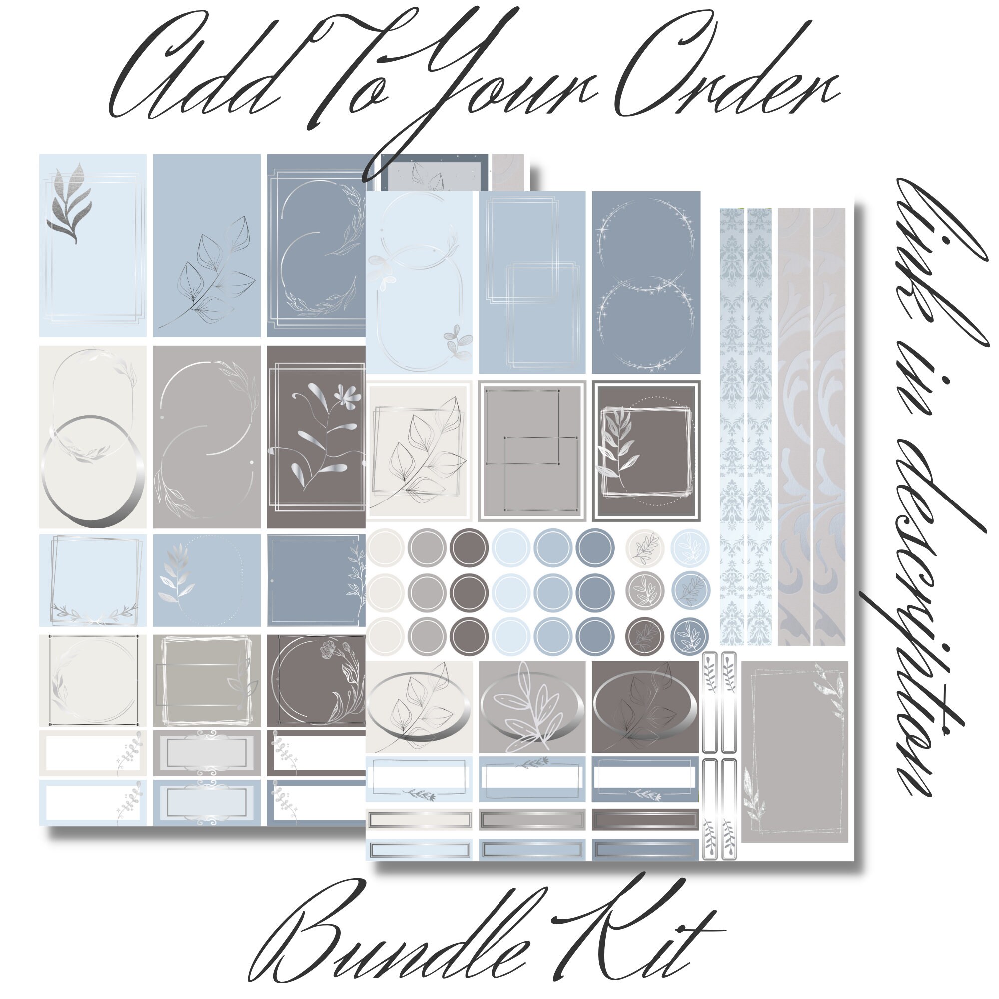 BLUE BOHO Printable Planner Stickers/happy Planner/botanical Deco/bujo ...