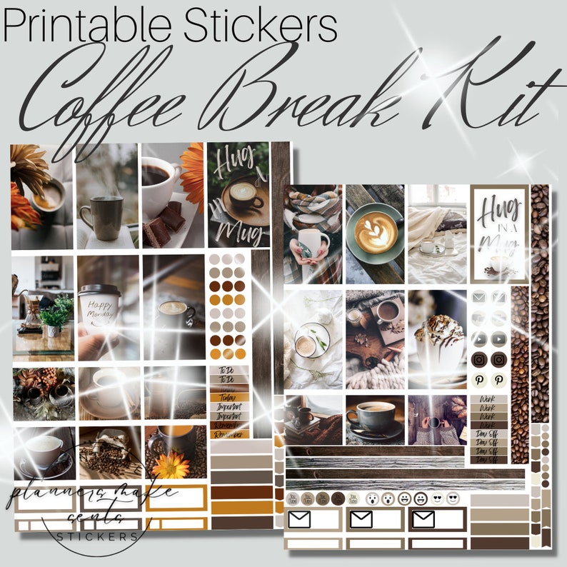 COFFEE LOVERS Printable Planner Stickers/happy Planner/printable Coffee ...