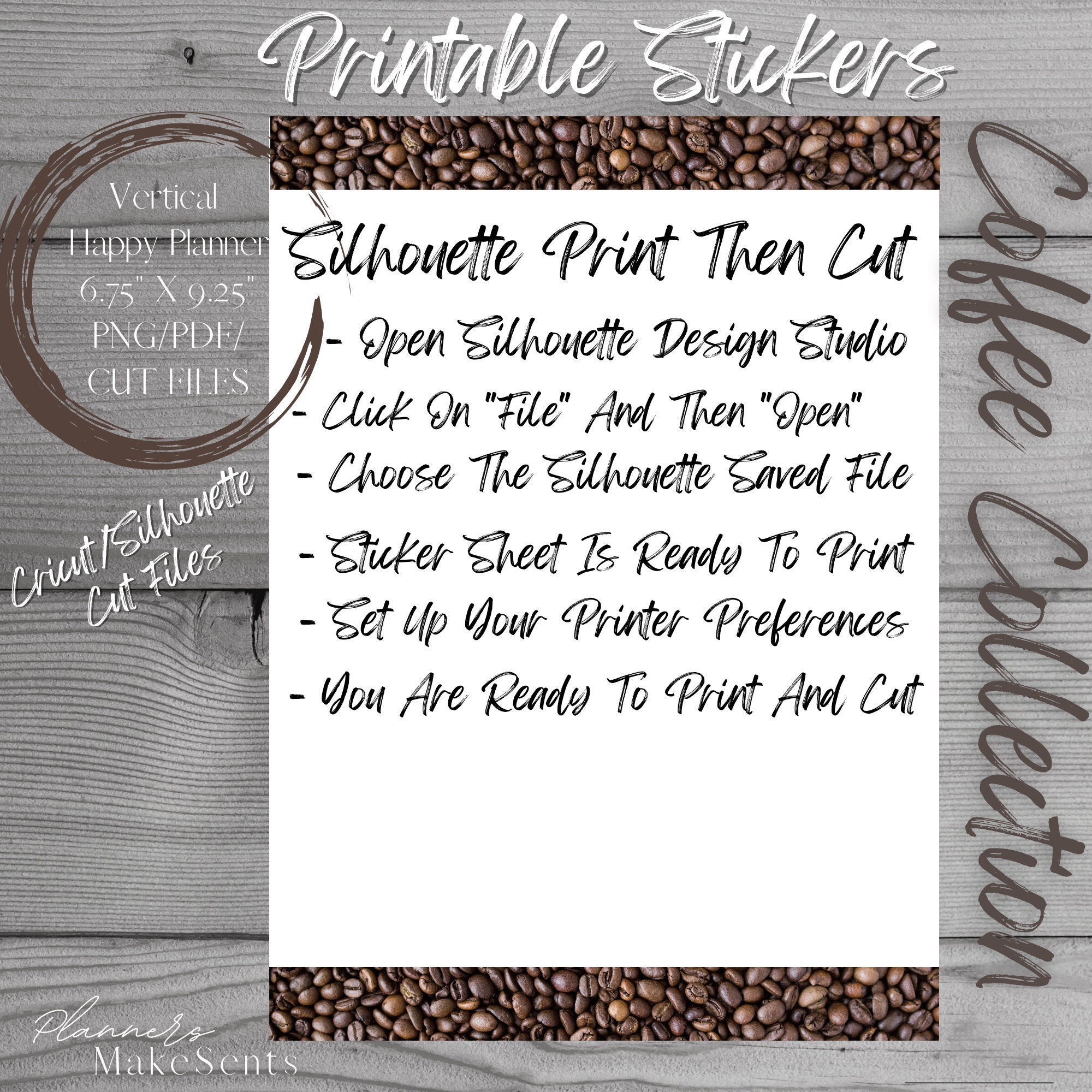 COFFEE BARISTA PRINTABLE Sticker Kit/happy Planner/coffee Stickers/to ...