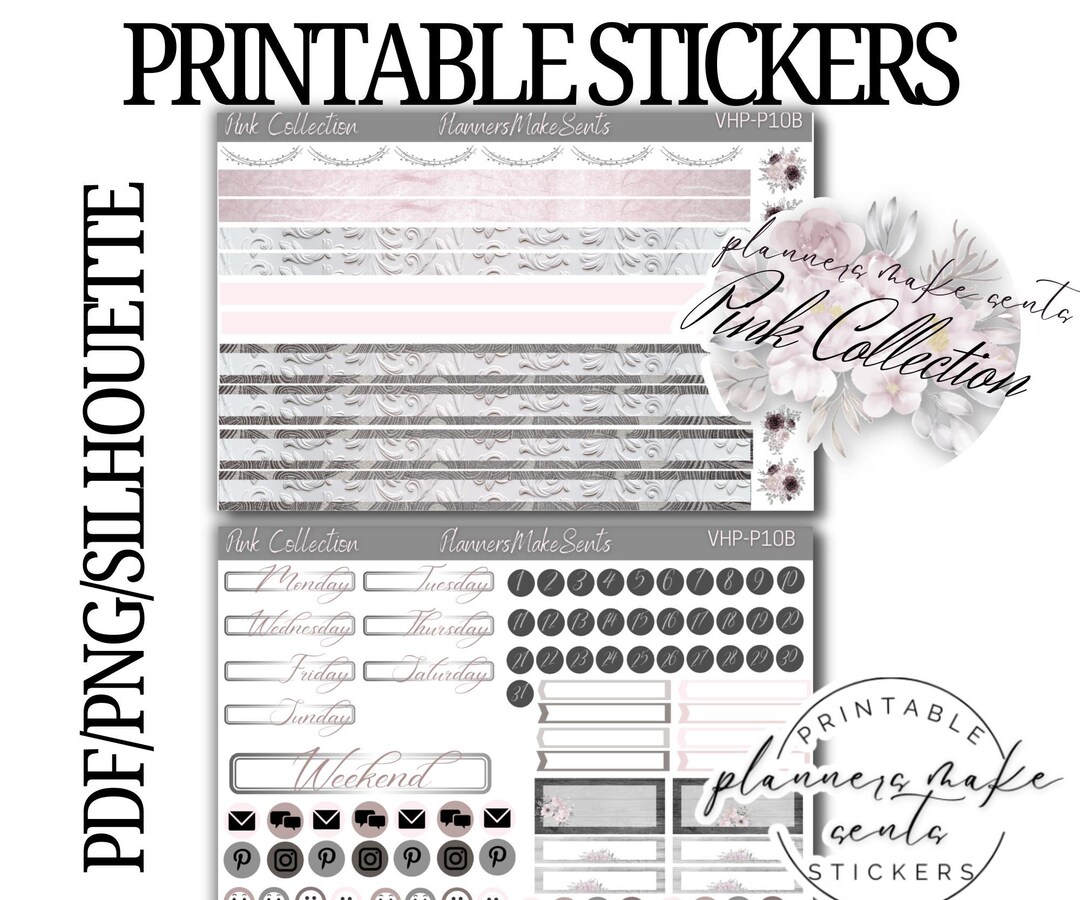 PINK PLANNER GIRL Printable Planner Stickers/pink Stickers/weekly ...