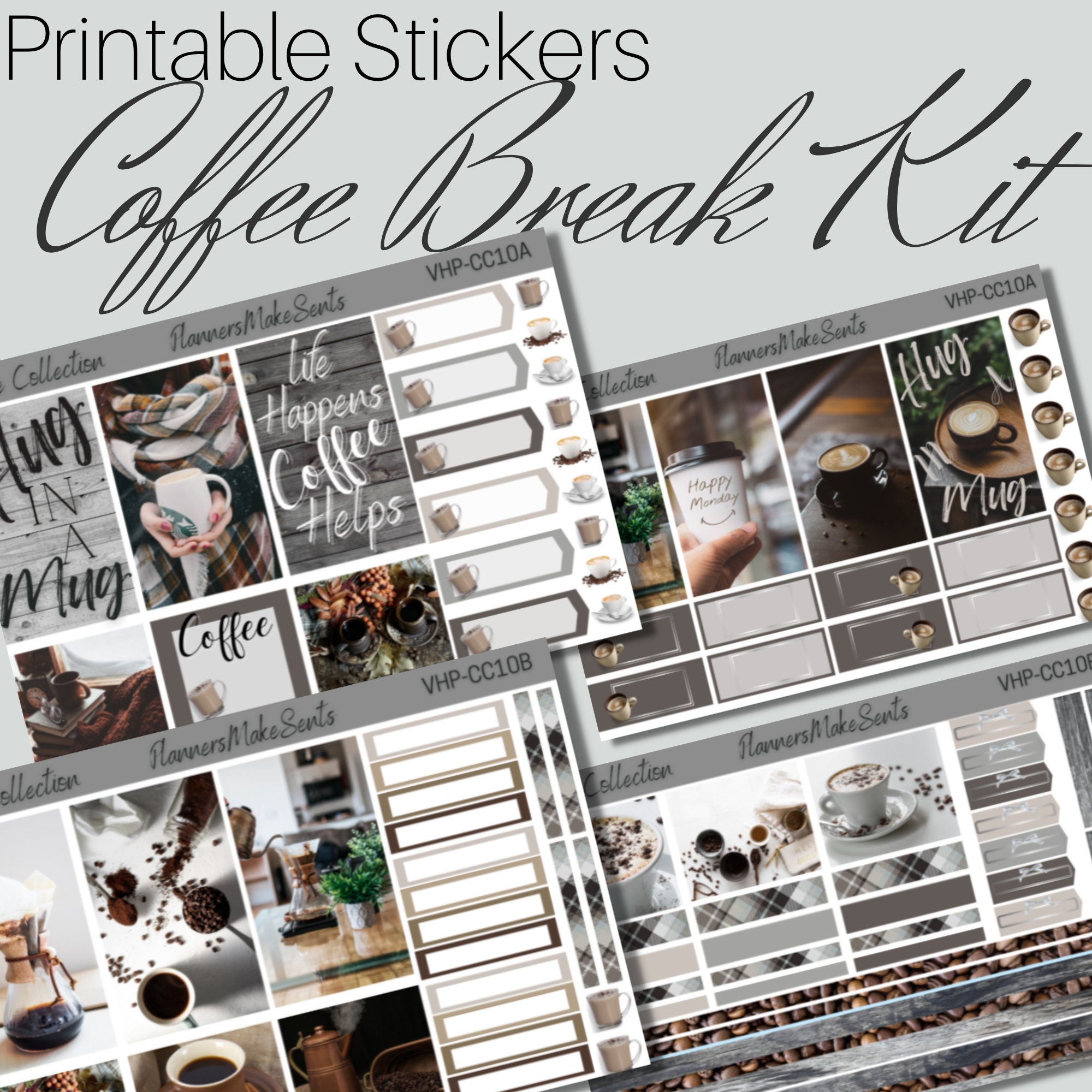 COFFEE LOVERS Printable Planner Stickers/happy Planner/printable Coffee ...