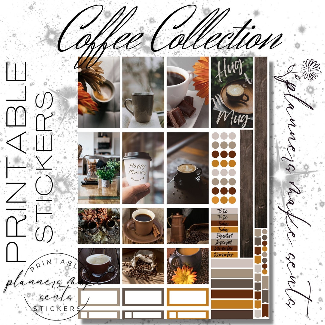 COFFEE DECO Printable Planner Stickers/happy Planner/printable Coffee ...