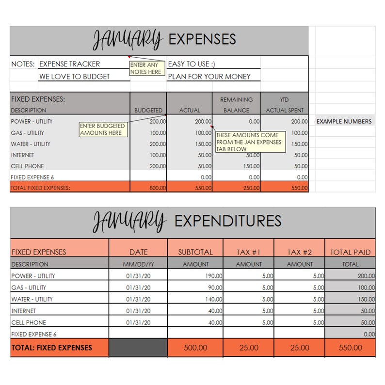 ULTIMATE EXPENSE TRACKER Spreadsheet/excel Template/monthly ...