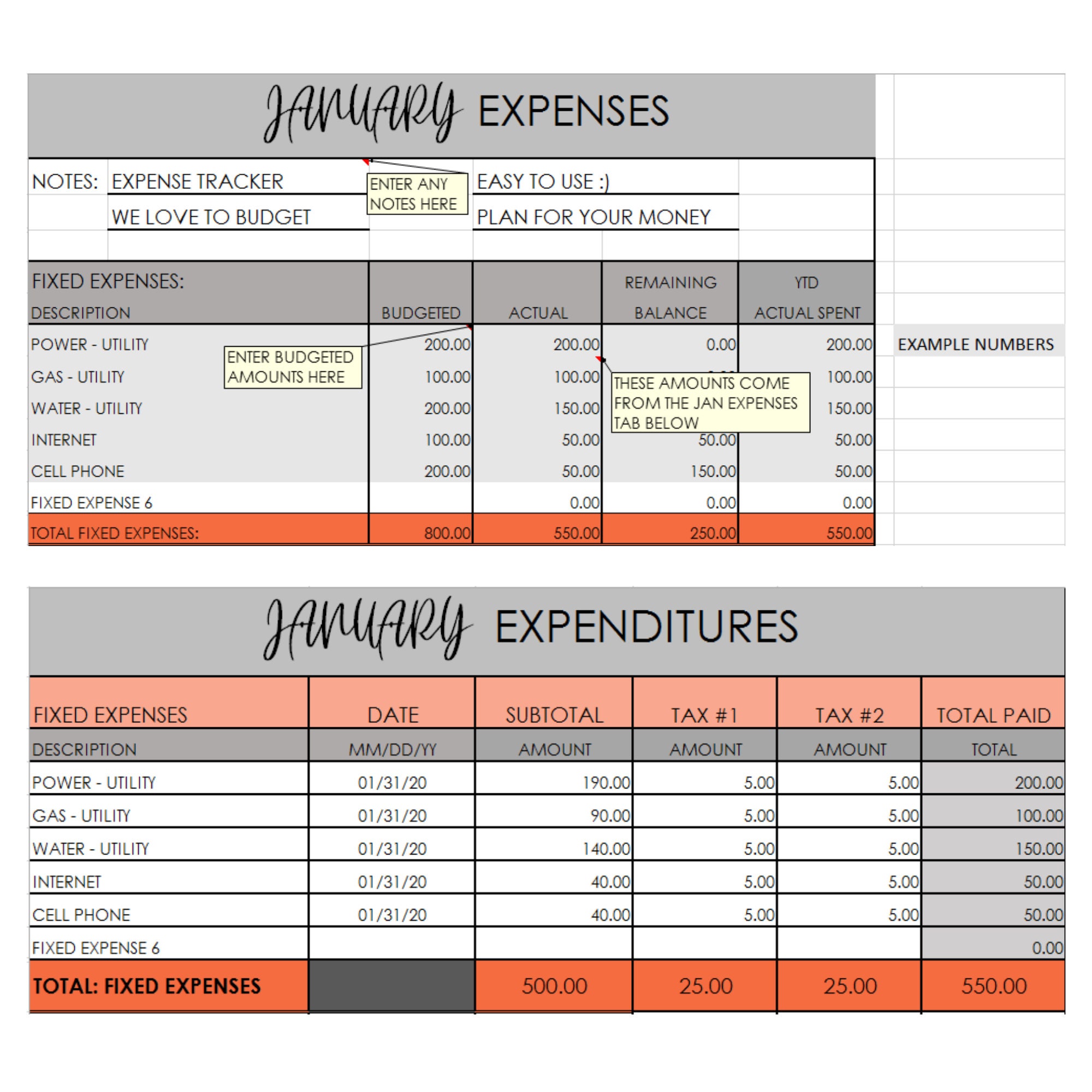 ULTIMATE EXPENSE TRACKER Spreadsheet/excel Template/monthly ...
