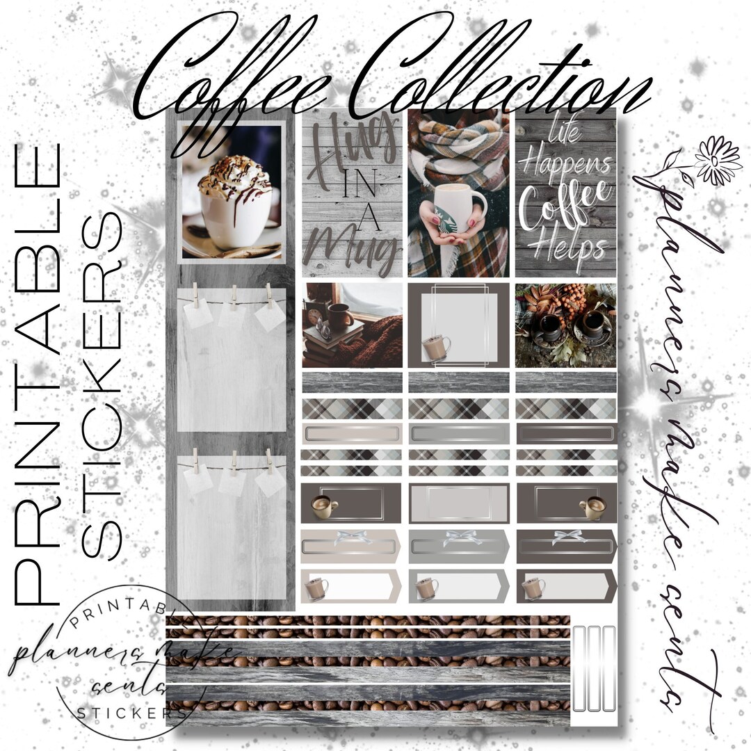 COFFEE DECO Printable Planner Stickers/happy Planner/printable Coffee ...