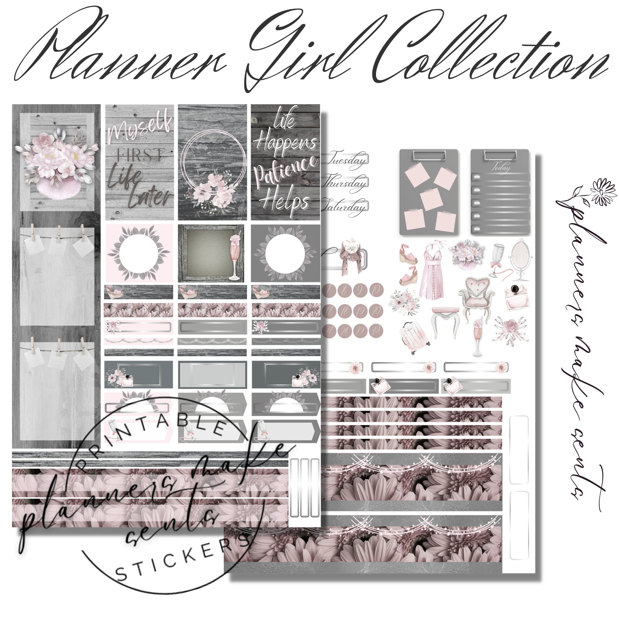 PINK PLANNER GIRL Printable Planner Stickers/happy Planner/pink Floral ...